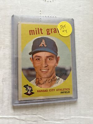 1959 Milt Graff Kansas City Athletics Topps Baseball Card #182 | eBay