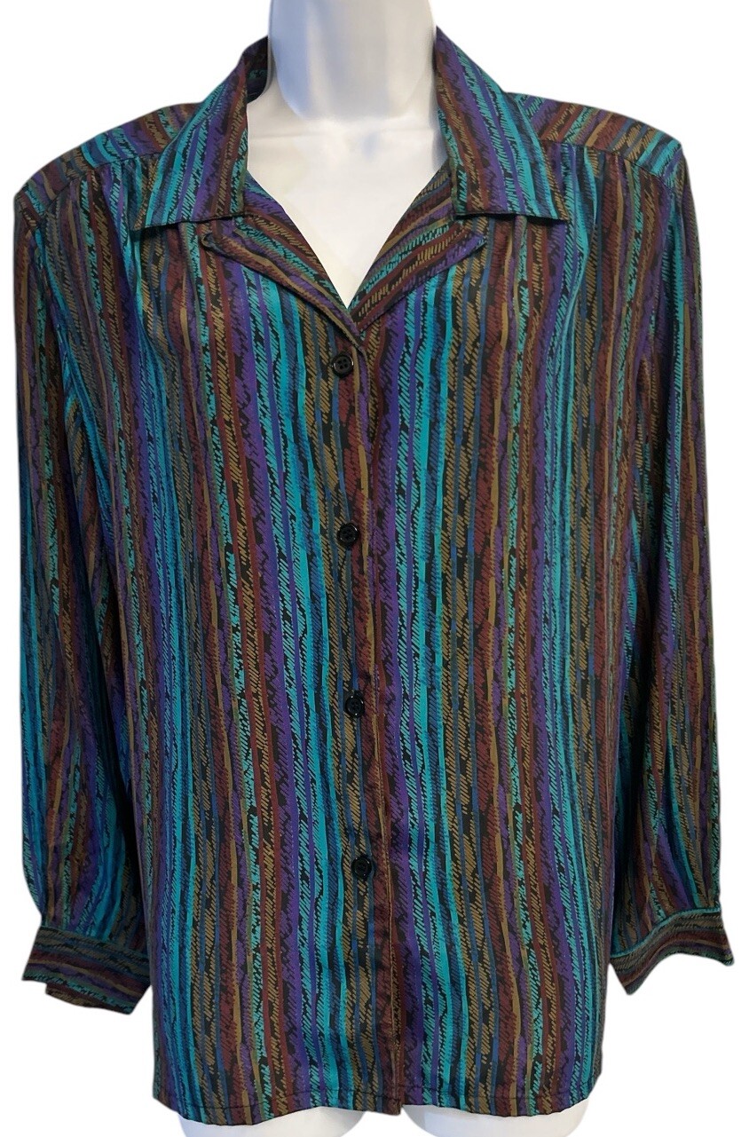 Koret Blouse Button Up Shirt Top Women’s Size 16 long… - Gem