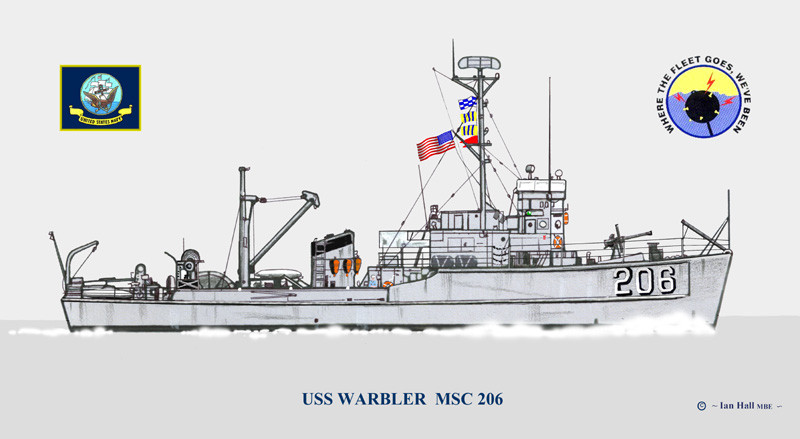 USS Warbler MSC-206 Ship Print US Navy | eBay
