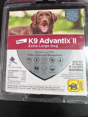 Dog Flea Treatment K9 Advantix II for XL Dogs Over 55 lbs 2 monthly ...