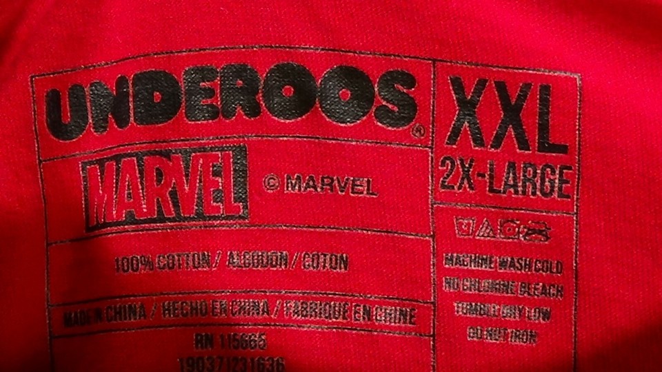 Marvel Underoos Red Dead Pool 100% Cotton Tee Shirt/ Sleepwear XXL | eBay