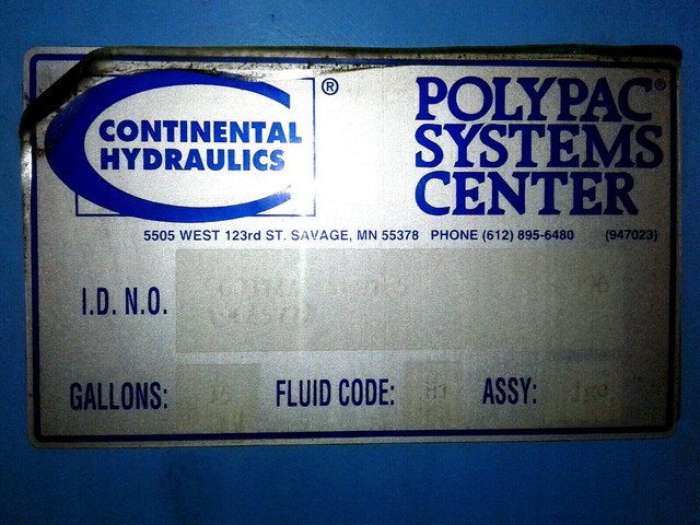CONTINENTAL PVR15 HYDRAULICS POLYPAC PUMP SYSTEM w/ Thermal Heat Exchanger for sale online | eBay