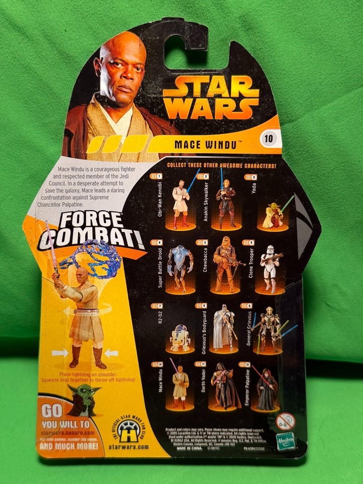Star Wars Revenge Of The Sith Action Figure #10 Mace Windu Force Combat ...