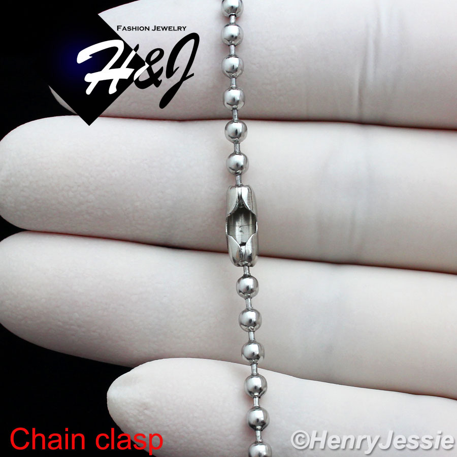 24"MEN's Stainless Steel 2.5mm Silver Beads Ball Link Chain Necklace | eBay