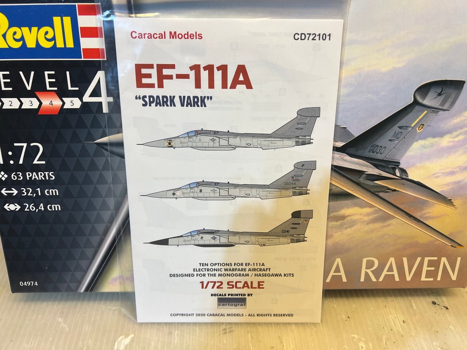 Revell 1/72 EF-111A Raven model kit with decal sheet | eBay