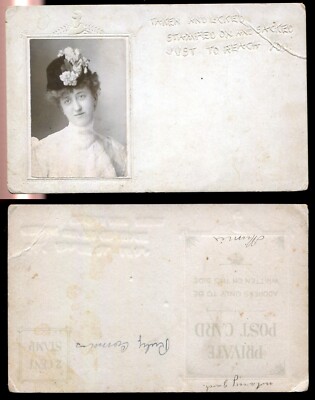 1901-1907 Private Post Card Thick Cardboard w/Albumen Real Photo Like a ...