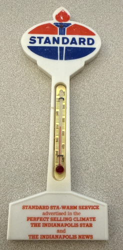 Vintage Standard Oil Plastic Thermometer Standard Sta-Warm Service ...