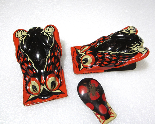 3 VINTAGE HALLOWEEN CLICKERS LIFE OF THE PARTY PRODUCTS OWLS LADY BUG ...