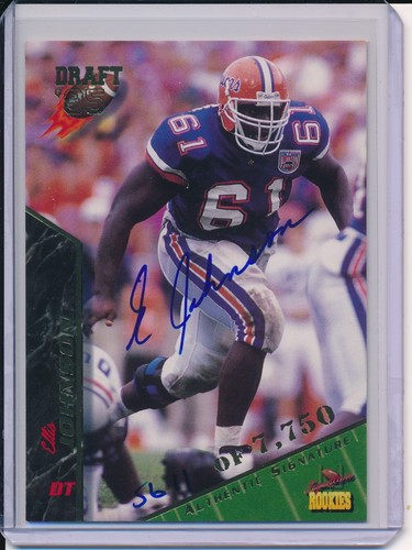 ELLIS JOHNSON 1995 SIGNATURE ROOKIES NFL CERTIFIED AUTO ROOKIE CARD ...