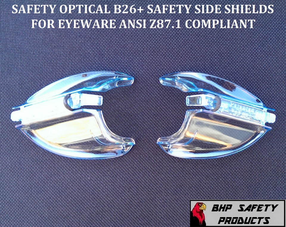 B26+ SIDE SHIELDS FOR RX GLASSES SAFETY EYEWEAR EYE PROTECTION ANSI Z87 ...