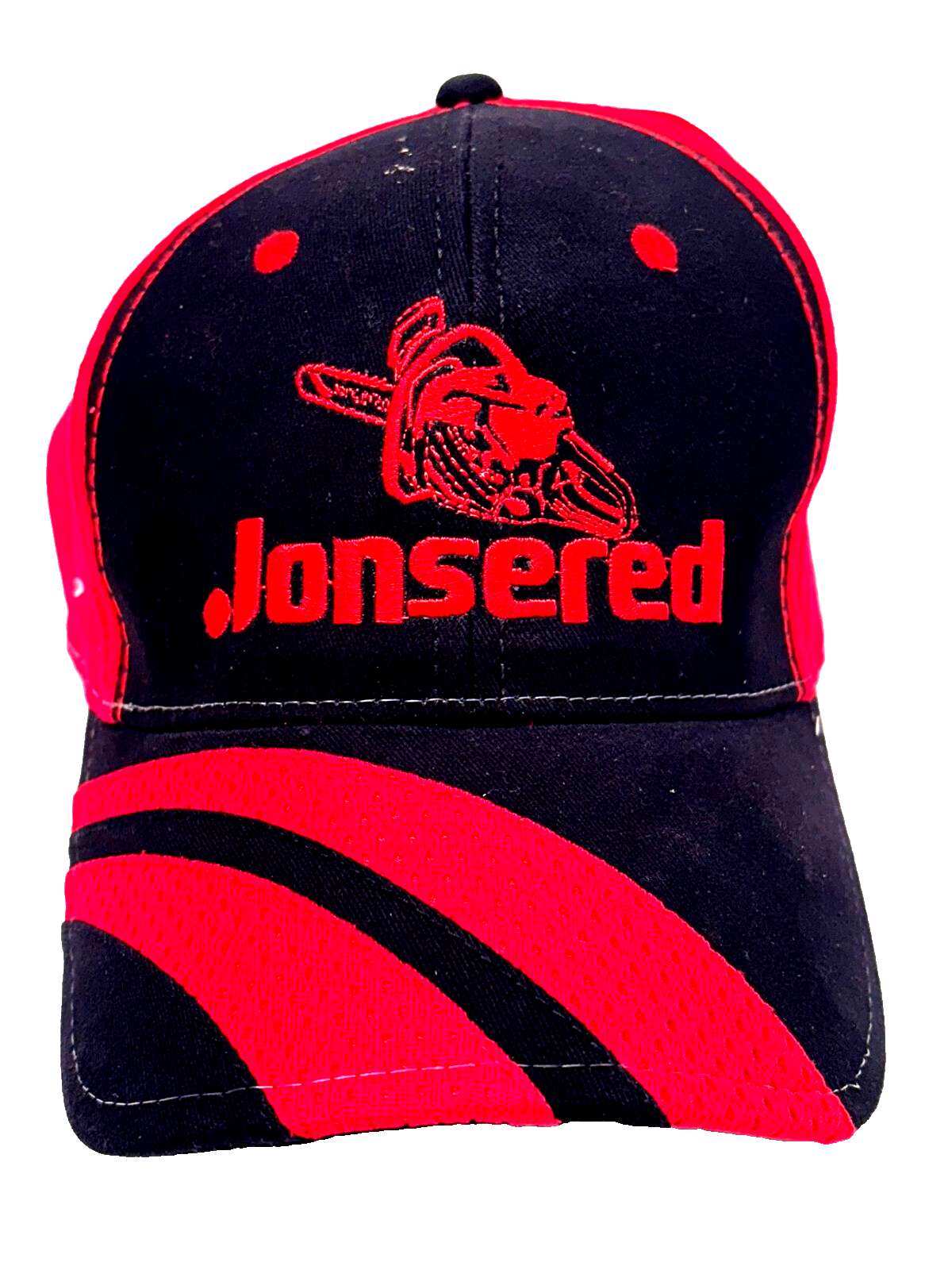BRAND NEW JONSERED CHAINSAW DEALER CAP, LOGGER RED & BLACK, VERY RARE ...