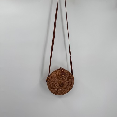 Crossbody Bag Round Woven Rattan Straw Purse Bohemian Summer Beach ...