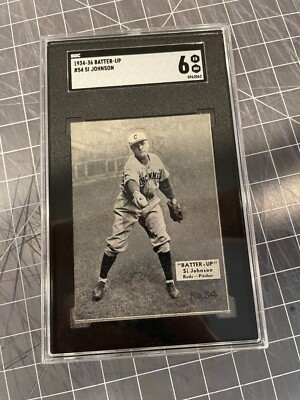 1934-36 BATTER-UP #54 SI JOHNSON CINCINNATI REDS BASEBALL CARD SGC 6 EX ...