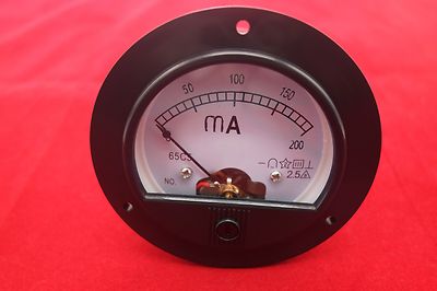 DC 0-200mA Round Analog Ammeter Panel AMP Current Meter Dia. 90mm ...
