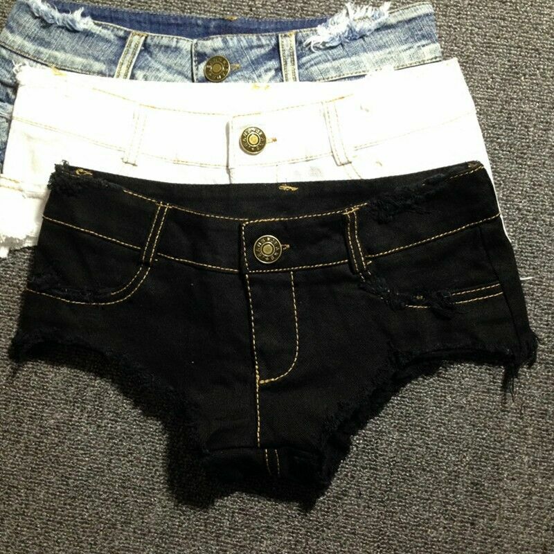 Women Denim Mini Hot Pants Sexy Shorts Low Waist Jeans Ripped Clubwear ...
