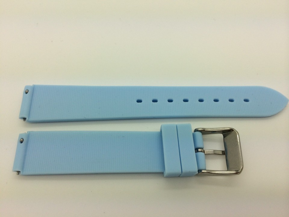 15mm fit Blue Orange Pink Soft Rubber Silicone Watch Band Quick Release ...