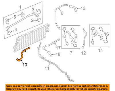 FORD OEM 11-16 F-250 Super Duty Cooling Hoses Lines-Lower Hose ...