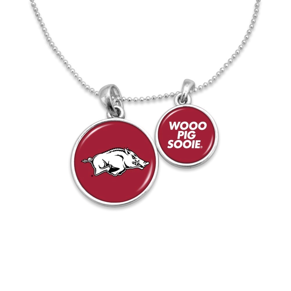 New Arkansas Razorbacks Silver 2 Charm Necklace, Gift for Her Mom | eBay