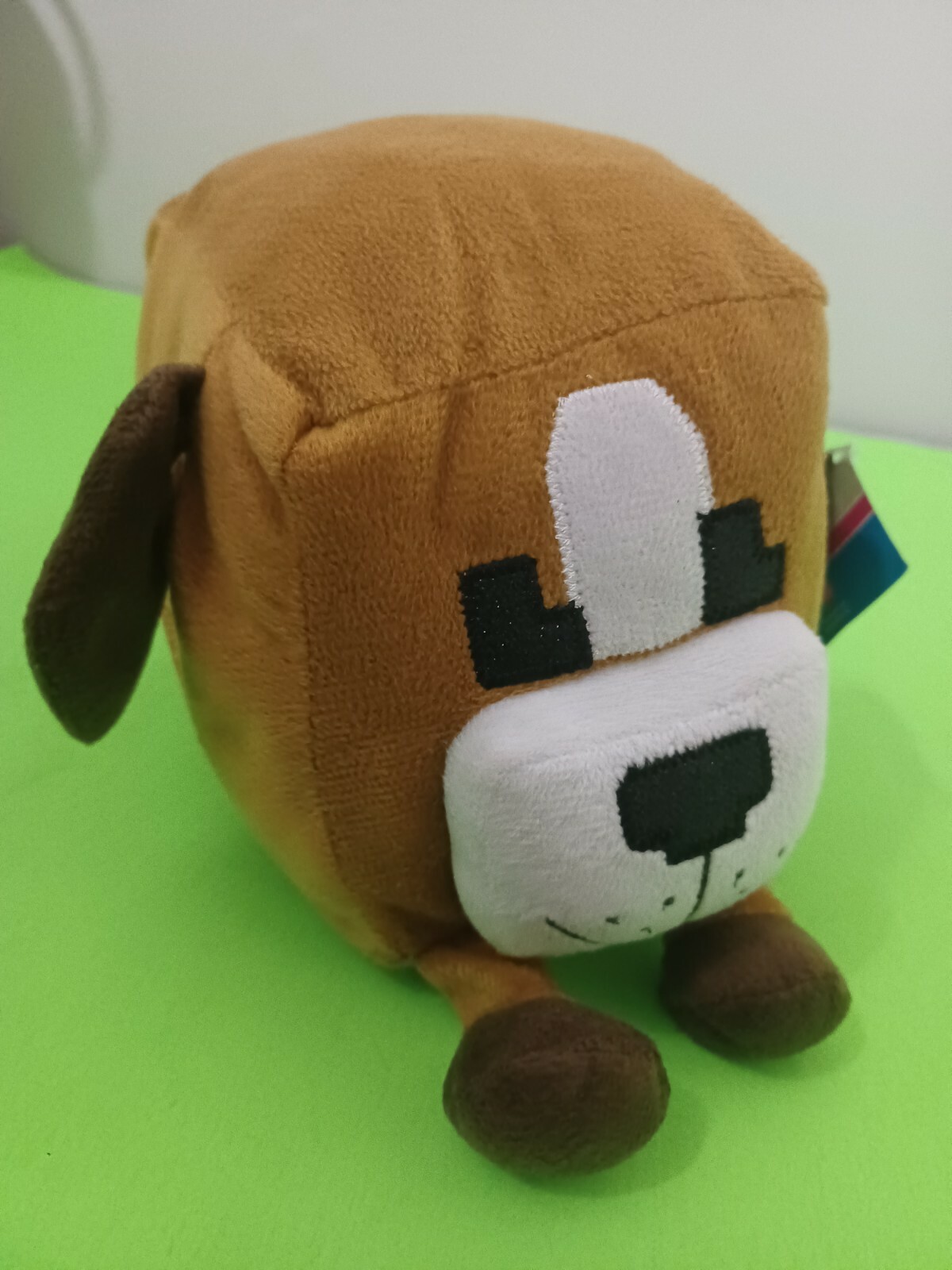 Nanco Pixel Square Brown Block Stuffed Plush Minecraft big Puppy Dog ...