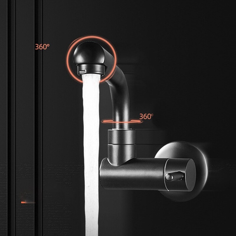 360 Grad Drehbar Schwarz ein der Wand Montiert Single Kalt Wasser ...