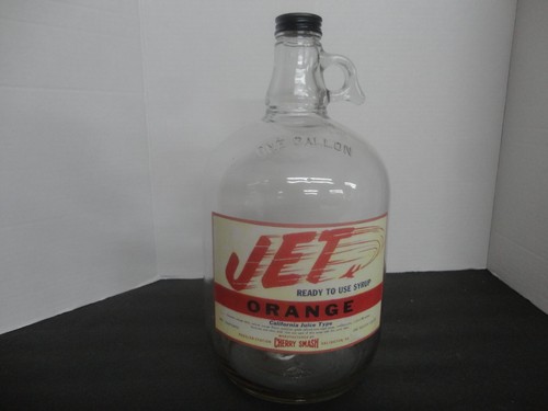 JET ORANGE CHERRY SMASH SODA FOUNTAIN SYRUP JUG PAPER LABEL ARLINGTON ...