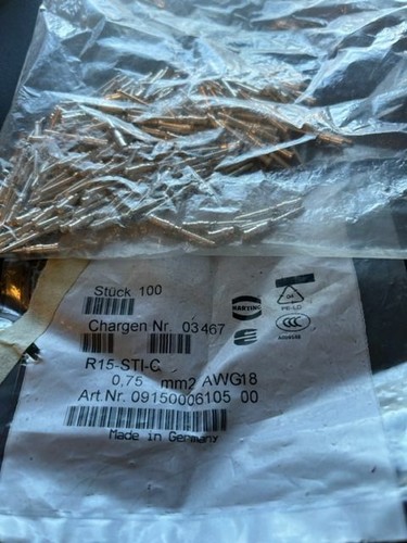 09150006105 Harting Male Connector Han D, Pin, 18 AWG, Crimp, 10 A, | eBay