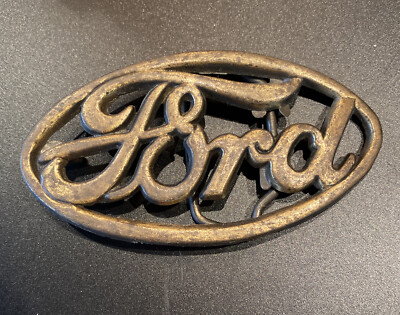Vintage Brass Bronze Metal Ford Cut Out Oval Belt Buckle | eBay