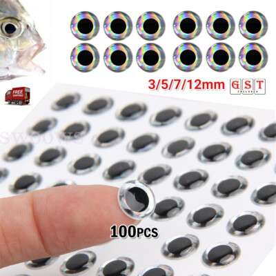 100pcs Holographic Fishing Lure Eyes 3D Fish Eyes Artificial Fish Eyes ...