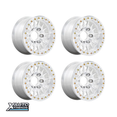 KMC KM445 Impact Forged Beadlock Raw Machined 17X9 8X165.1 -12mm (Set ...