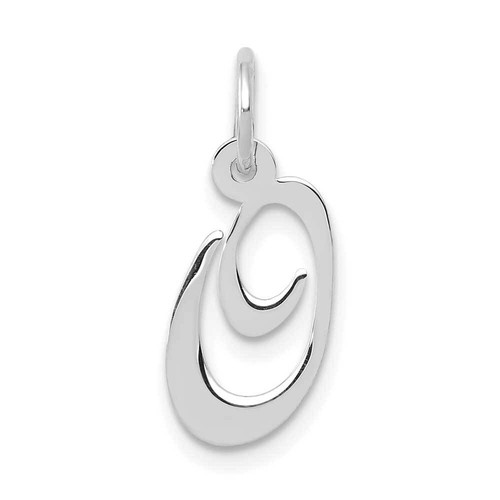 14k White Gold Small Fancy Script Letter O Initial Charm | eBay