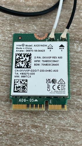 Carte WiFi 6 Wireless Intel AX201NGW M.2 CNVio2 Bluetooth 5.2 2400Mbps ...