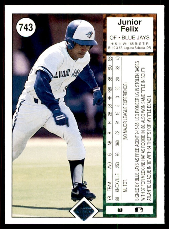 1989 Upper Deck Junior Felix Baseball cards #743 | eBay