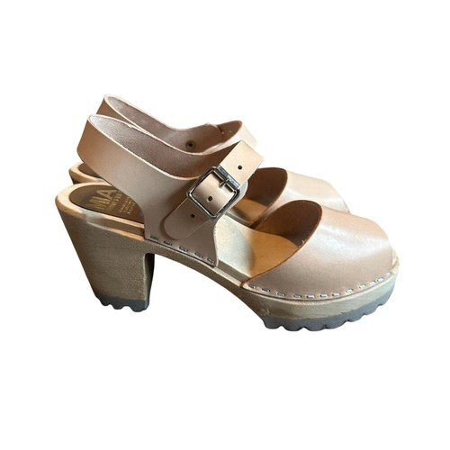 Mia Greta Open-Toe Clogs Mules Sandals Natural Light Beige Size 39 NIB ...