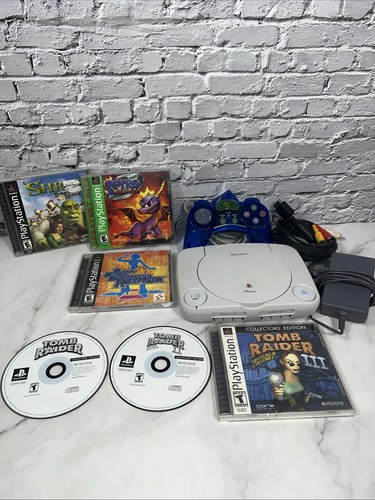 Sony Playstation PSone PS1 Slim Console SCPH-101 + 6 Games, Controller ...
