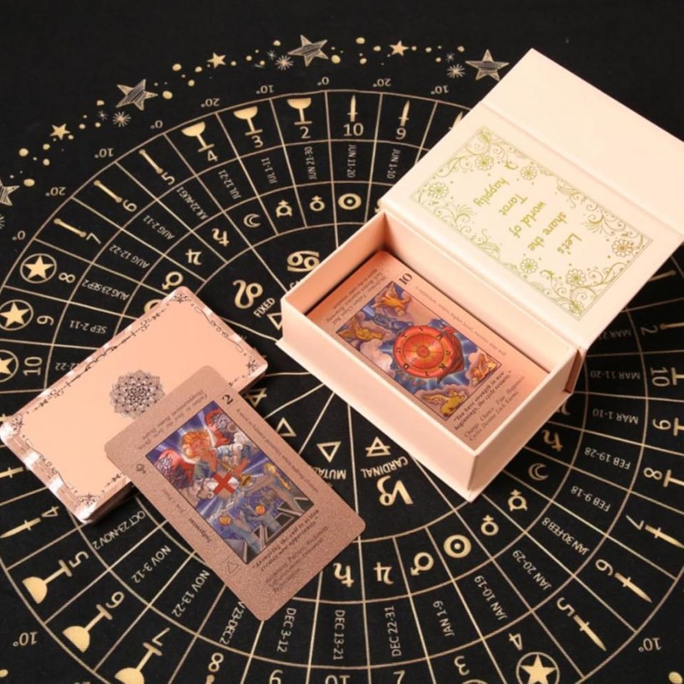 Tarot Cards for Beginners Rose Gold Foil Tarot Deck with Meanings ...