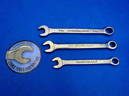 BRITOOL 7,8,9mm SPANNER COMBINATION WRENCH Set RJM METRIC #MMB/3io2 ...