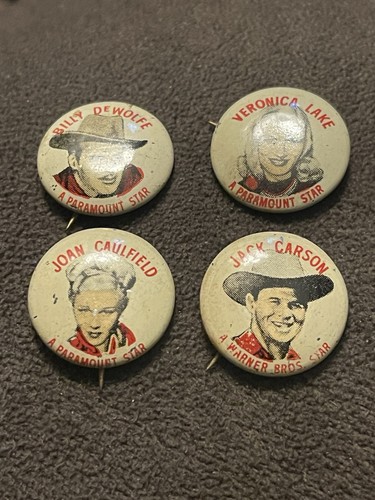 (4) VTG Quaker Oats Puffed Wheat & Rice Hollywood Star Pinbacks | eBay