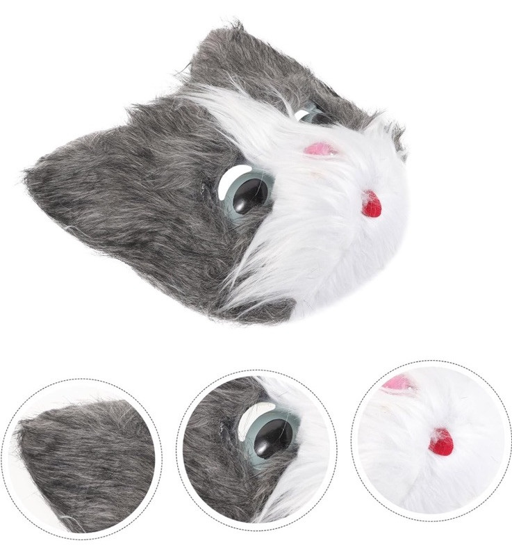 Holibanna Halloween Furry Cat Mask For Adults Realistic Cat Prop | eBay