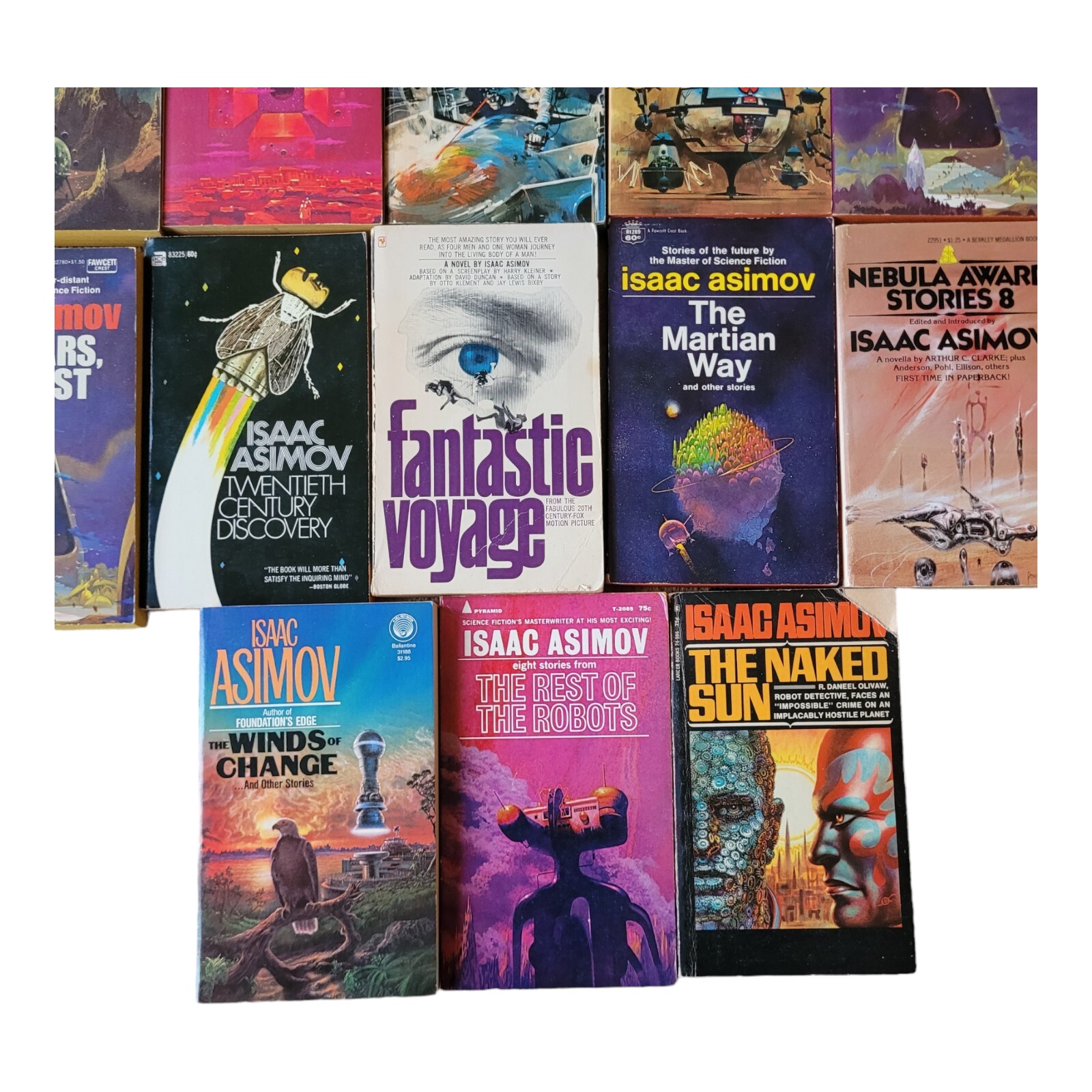 Lot of 13 Isaac Asimov Books PB Robots Pebble Eternity Stars Nebula ...