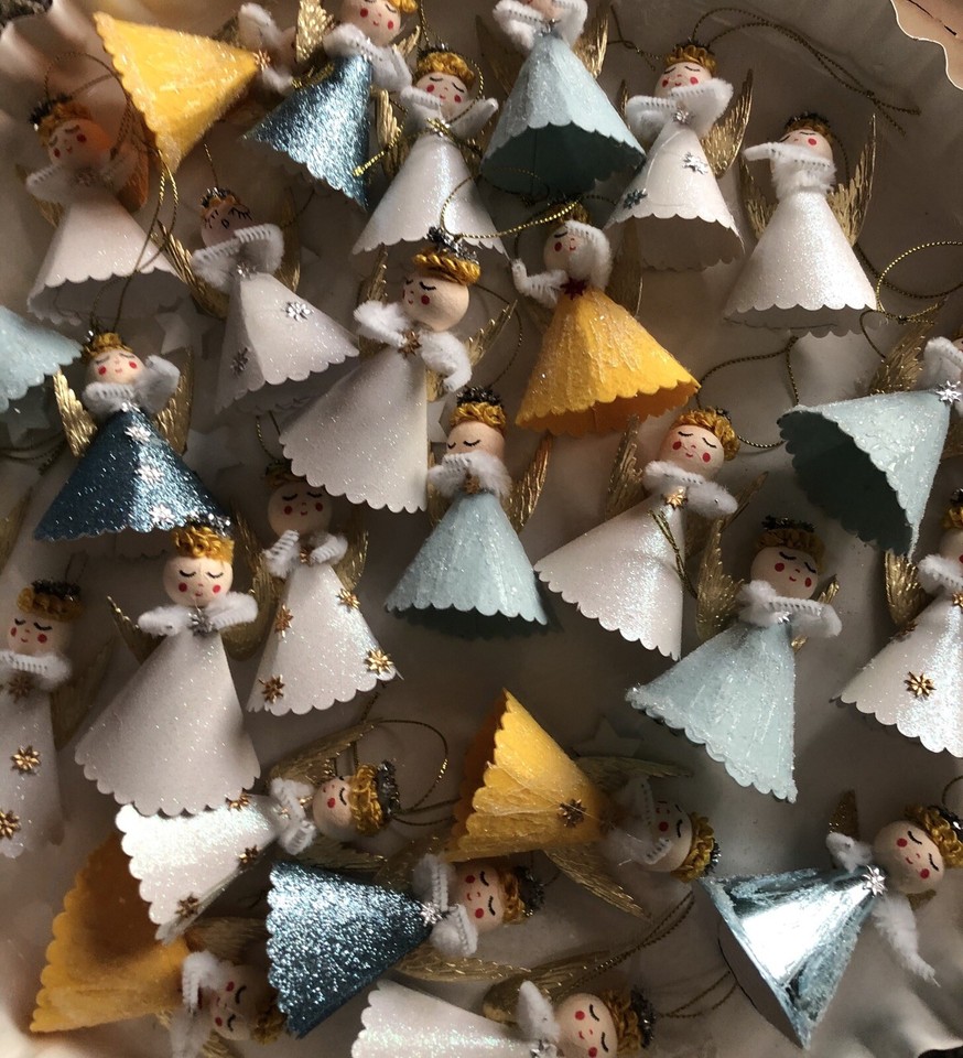 Vintage Inspired, Handmade Angel Ornament Spun Cotton Head | eBay