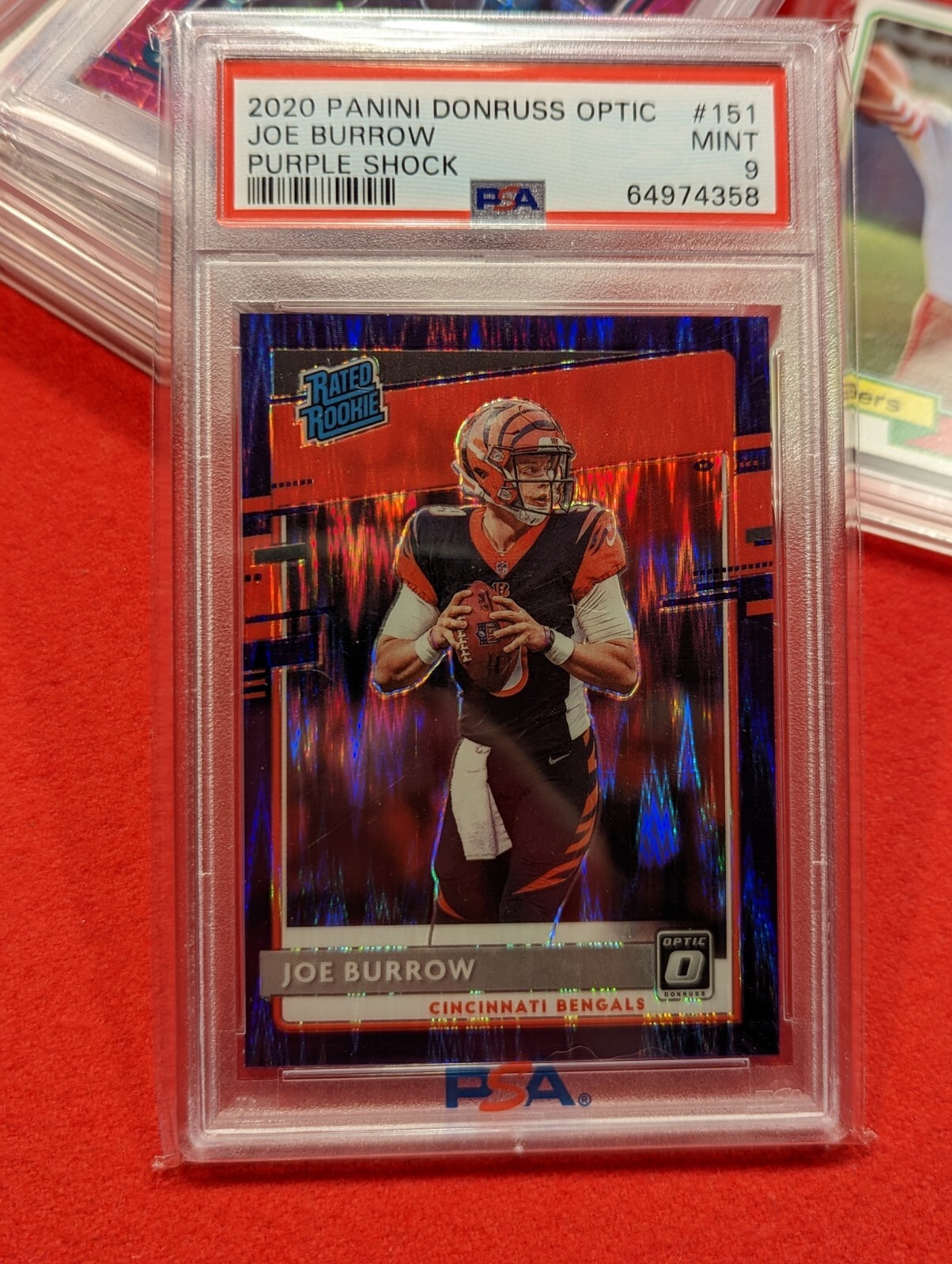 2020 Panini Donruss Optic Joe Burrow Purple Shock PSA 9 | eBay