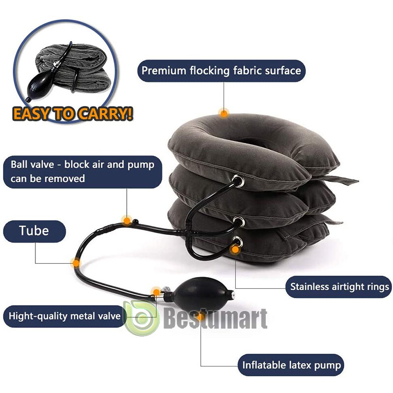 Inflatable Air Cervical Neck Traction Collar Stretch Brace Support Pain ...