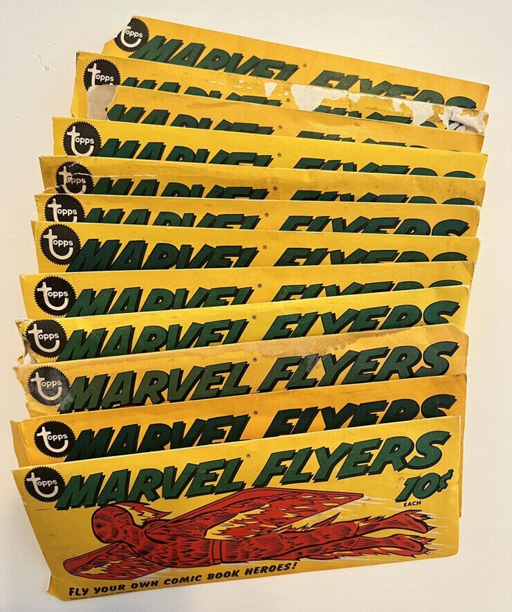 1966 Topps MARVEL FLYERS COMPLETE SET of 12 w/ RARE DISPLAY BOX ...