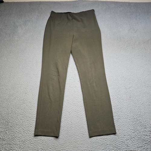 Nine West Pants Adult Size 8 Olive Green Side Zip Skinny Flat Front ...