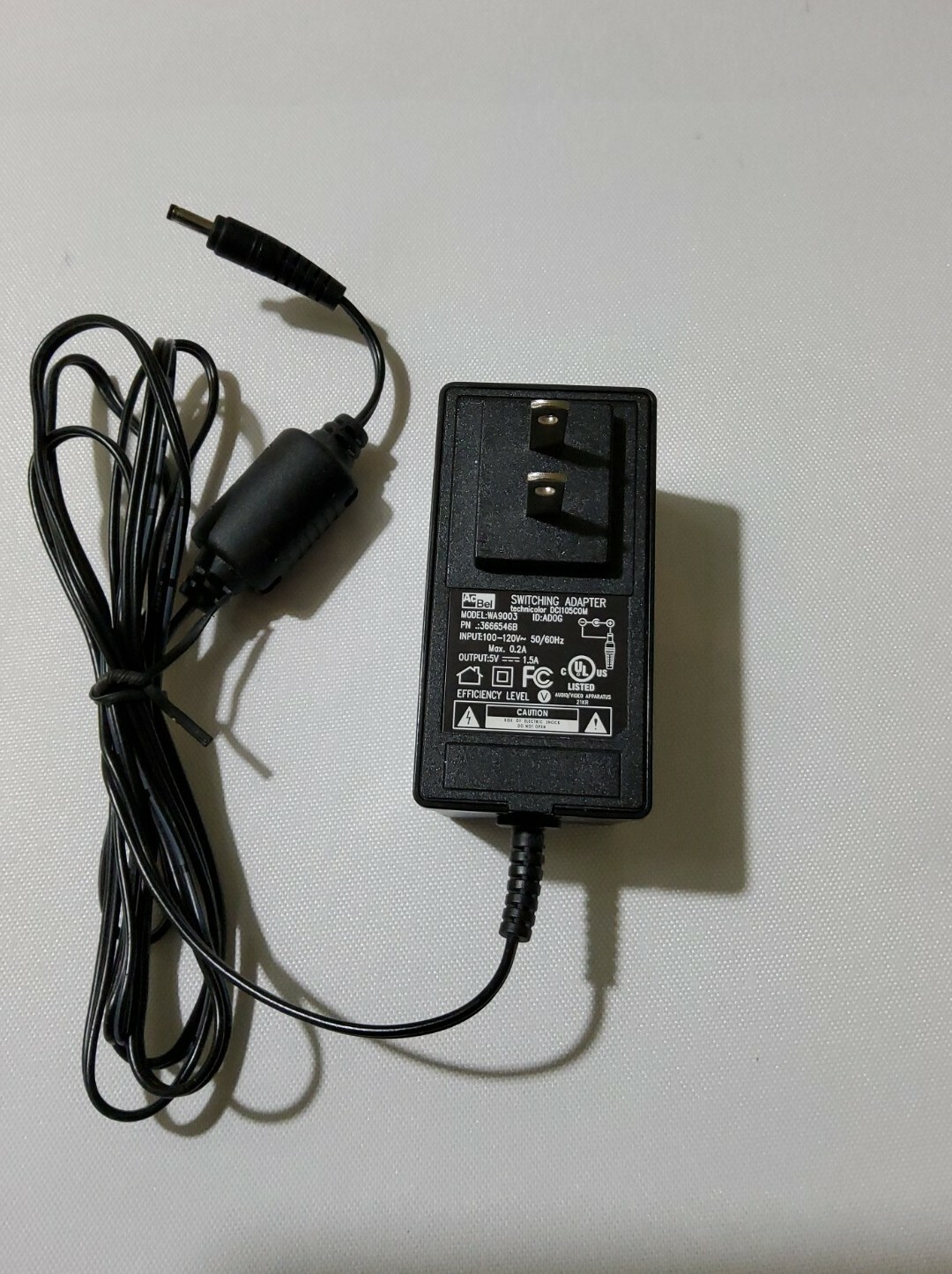 AcBel Switching AC Adapter Power Supply WA9003 3666546B 5V 1.5A Black ...