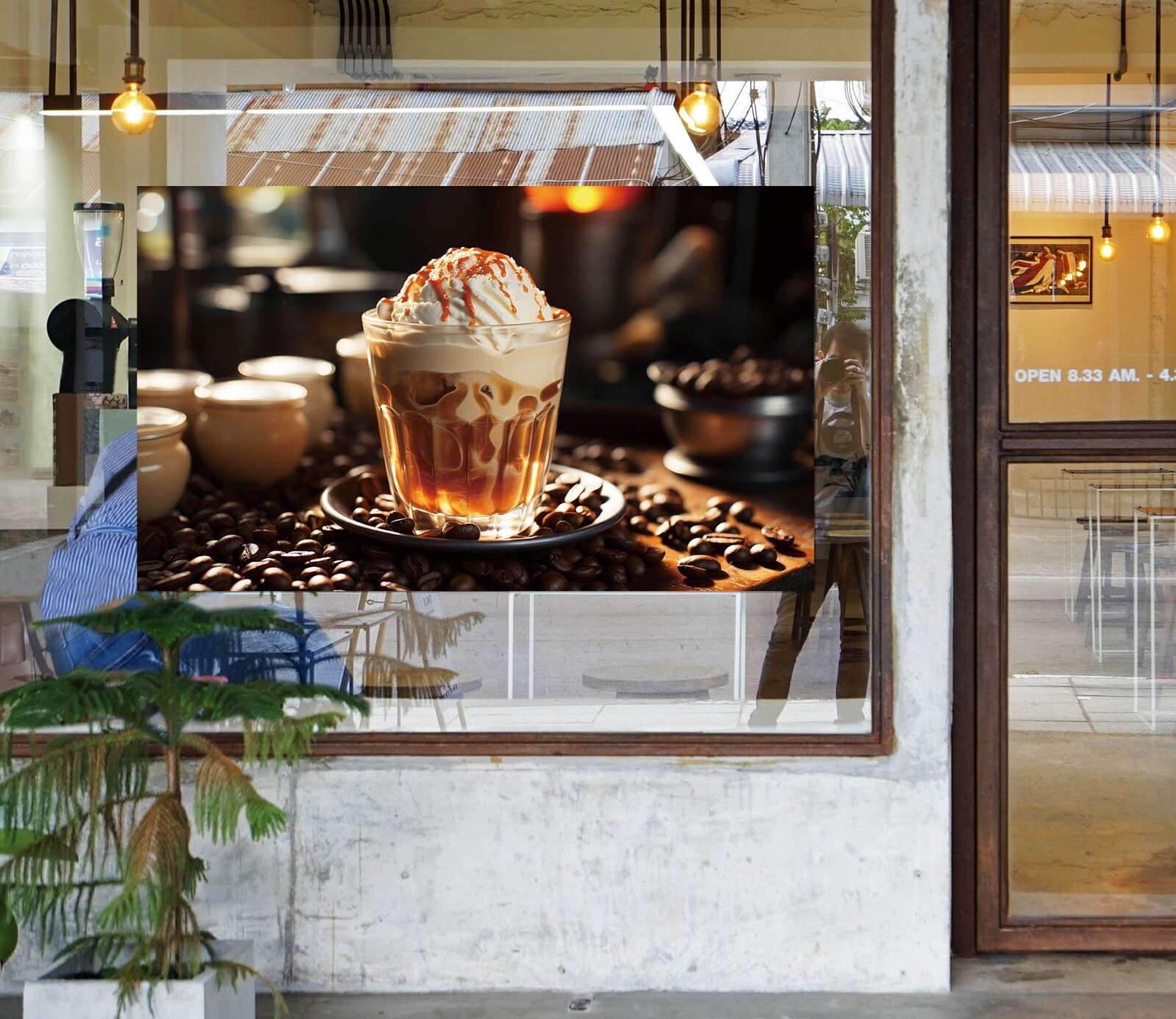 3D Coffee Bean Ice Cream A1617 Window Stickers Vinyl Wallpaper Wall ...