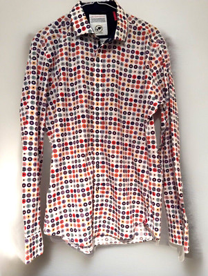 A FISH CALLED FRED.COM SMART COLOURFUL PRINT SLIM FIT SHIRT L | eBay UK