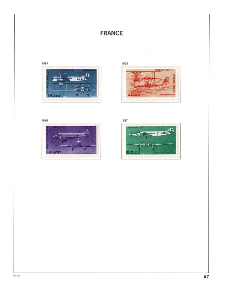 FRANCE EXCEPTIONAL AIR MAIL STAMPS COLLECTION 1927 - 1987 MNH 98% ...