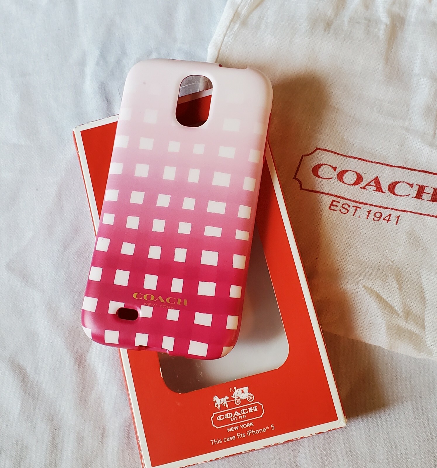 Coach phone case Pink Check For Samsung Gal S4 | eBay