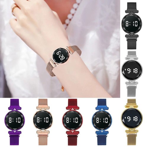 Rhombic Mirrored Dial Electron Watch LED Digital Display Wristwatches ...
